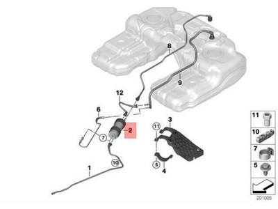 OEM BMW X5 E70 FUEL FILTER PRESSURE REGULATOR REPAIR KIT 16127236934 ...