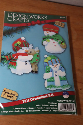 Design Works Felt Christmas Ornaments Snowmen Kit #5316 Nip | eBay
