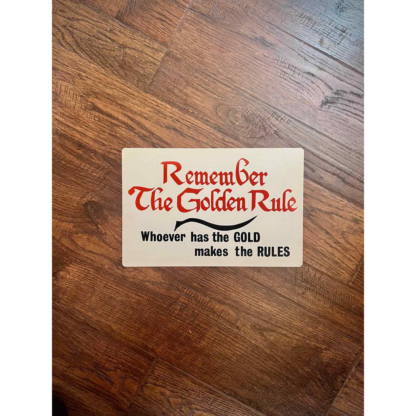 1980s Vintage Funny Novelty Sign -The Golden Rule | eBay