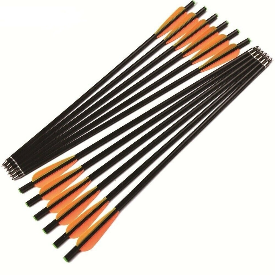 20 inch Archery Hunting Crossbow Bolts 8mm Fiberglass Arrows Flat Nocks ...