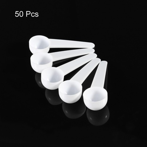 50Pcs Micro Spoons 5 Gram Measuring Scoop Plastic Round Bottom Mini ...