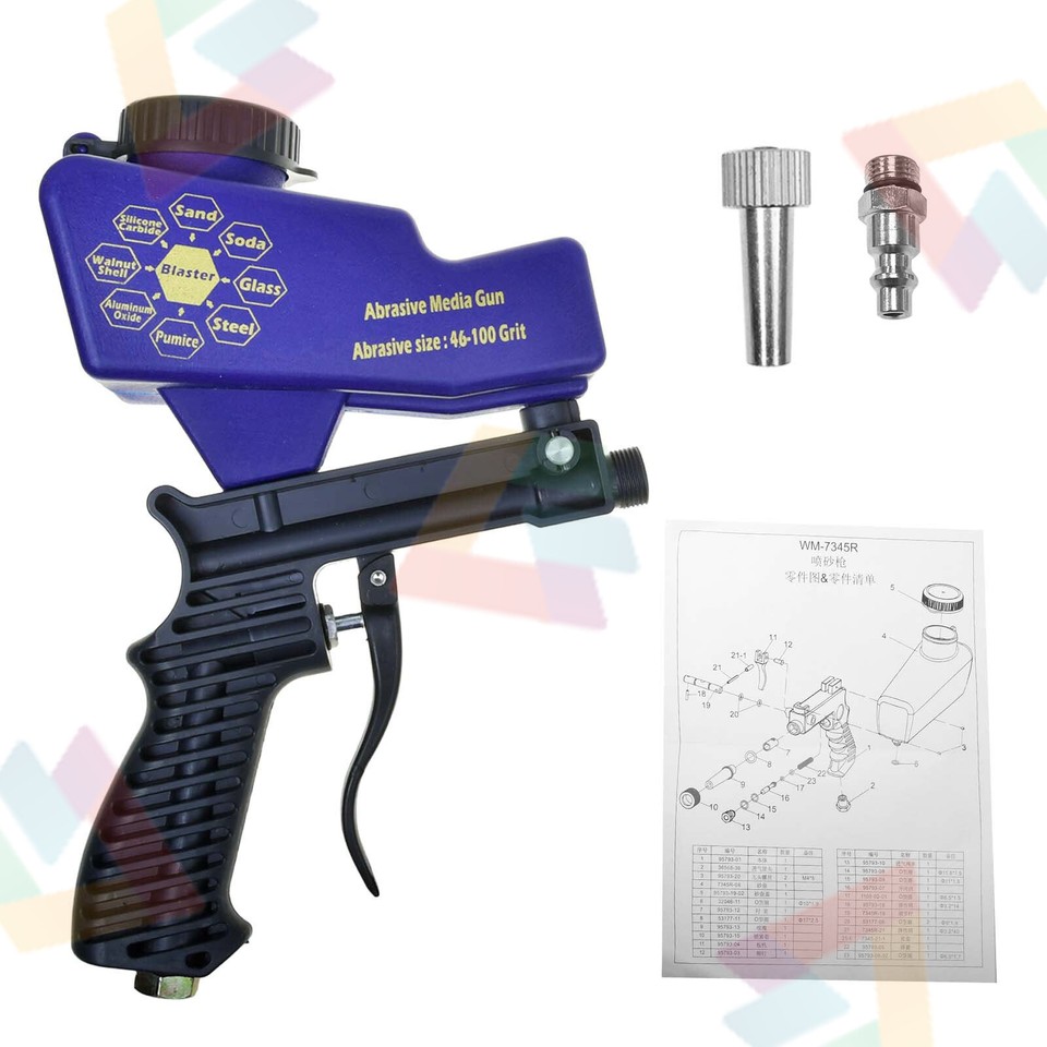 Portable 1/4" Handheld Air Compressor Speed Sand Gun Blaster Sand Spray ...