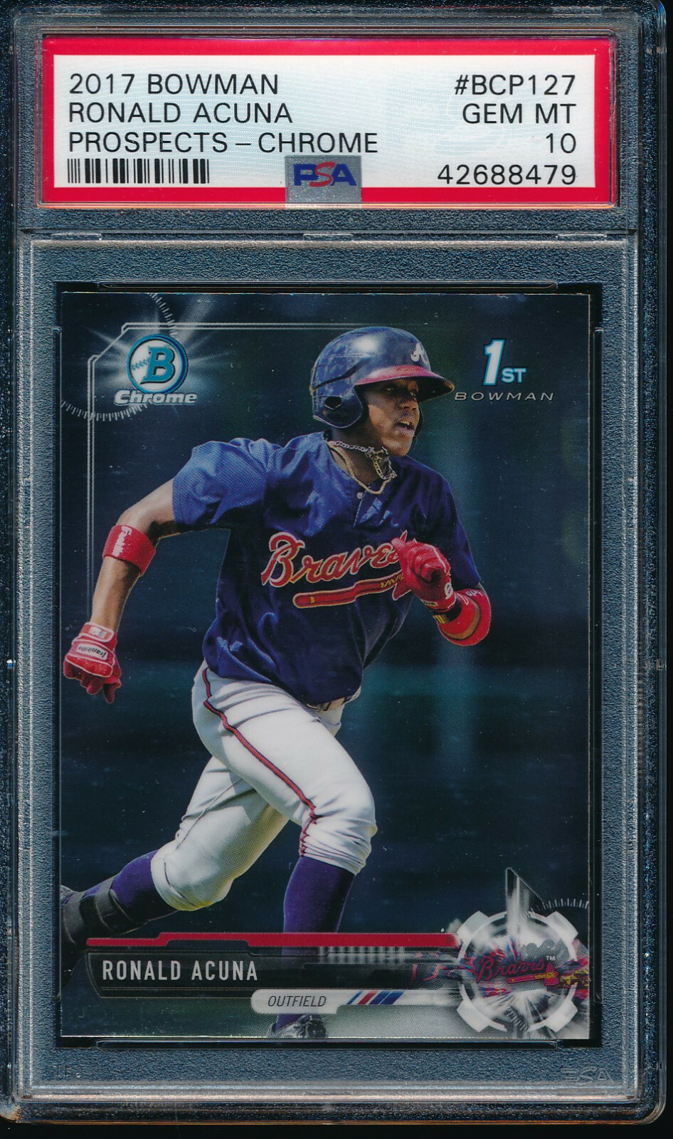 PSA 10 RONALD ACUNA JR. 1st 2017 Bowman Chrome Braves Rookie Card RC ...
