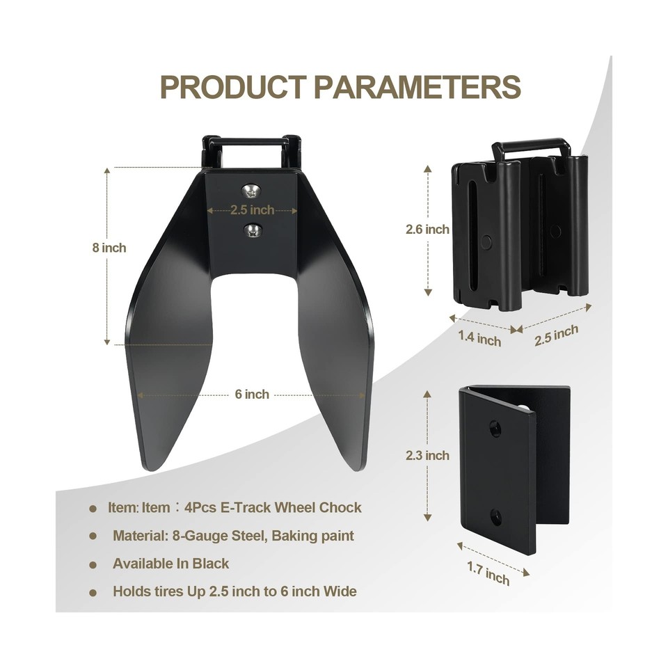 4 Pack E-Track Wheel Chock for E-Track/X-Track System |E track ...