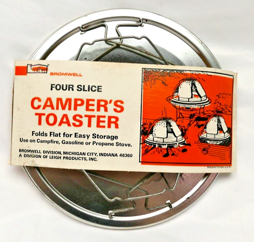 Vintage Bromwell 4 Slice Camper's Toaster-Folds Flat for Easy Storage 9 ...
