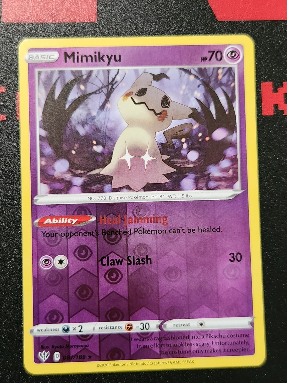 Pokémon TCG Mimikyu Darkness Ablaze 081/189 Reverse Holo Rare for sale ...