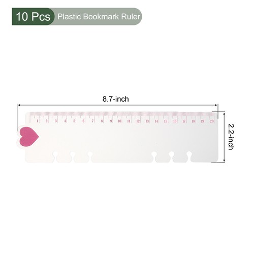 10 Pcs Plastic Bookmark Ruler,Office Book Mark Page Tool(Pink, 22x5.5cm ...