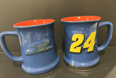 2 Mugs—NASCAR JEFF GORDON #24 3D Coffee Mug Blue & Yellow & Red ...