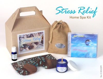 Stress Relief aromatherapy spa gift set / home spa kit with stress ...