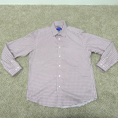 Egara Non-Iron Mens Button Long Sleeve Red/ White Check Dress Shirt ...