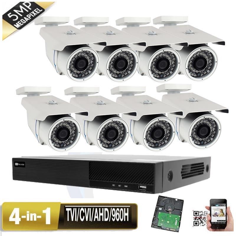 8CH AHD DVR 1080P 5-in-1 2.6MP 72IR Varifocal Lens Security Camera ...