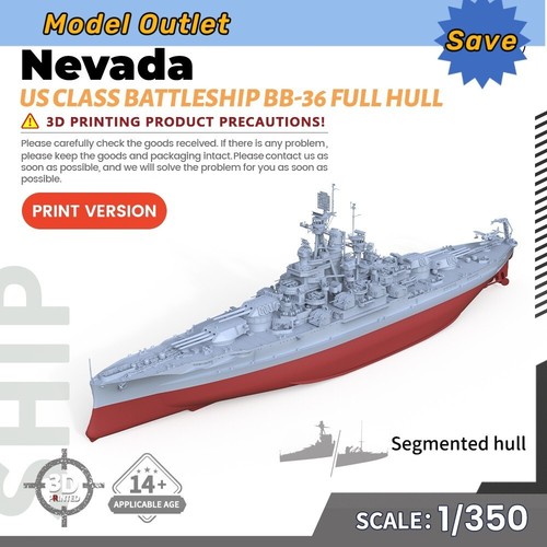 MRY-SFW 1/350 Military Model Kit US Nevada Class Battleship BB-36 Full Hull | eBay