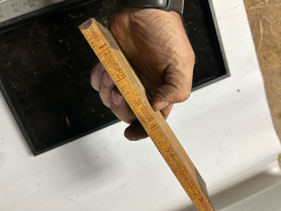 MACHINIST TOOL LATHE MILL Vintage Interlox Folding Slide Wood Ruler ...