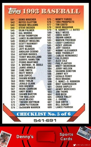 1993 Topps #824 Checklist 541-691 CL MLB Teams Baseball Card | eBay