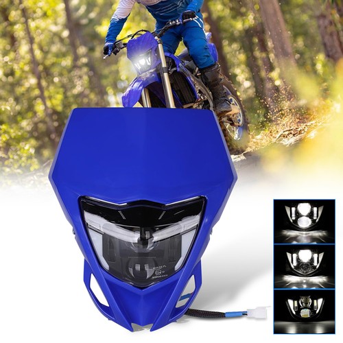 LED Headlight Blue Bezel fits for Yamaha WR250F WR450F 2007-2024 Dirt ...