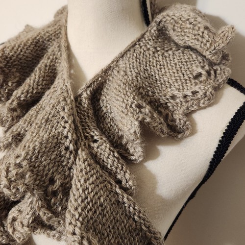 Hand Knit Mohair & Wool Ruffled Neck Muffler Scarf | eBay