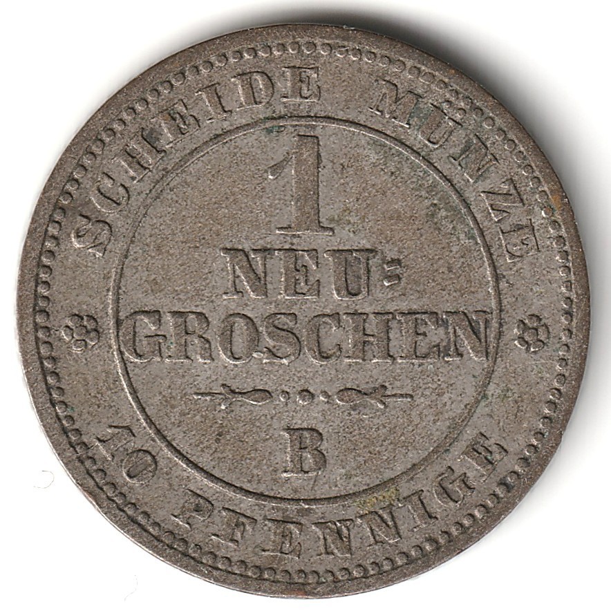 1863 German States Saxony Albertine Neu Groschen Silver Nice Free ...
