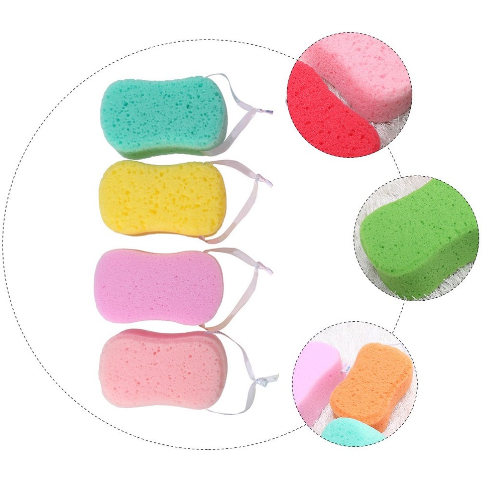 4 Pcs Bath Sponges Body Cleaning Sponge for Shower and Skin Care | eBay ...
