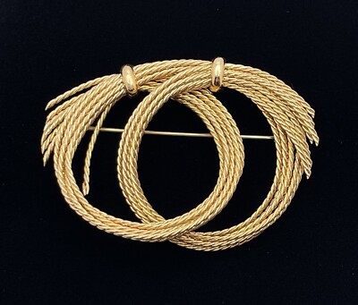 Vintage Signed Napier Lasso Braided Rope Design Gold Tone Pin Brooch | eBay