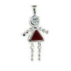 Sterling Silver Birthstone Baby Girl Pendant Charm Colored Cubic ...