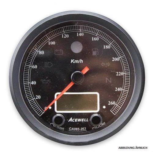 Acewell Digitalinstrument mit Zeiger für Tachometer 260 Km h GH chrom ...