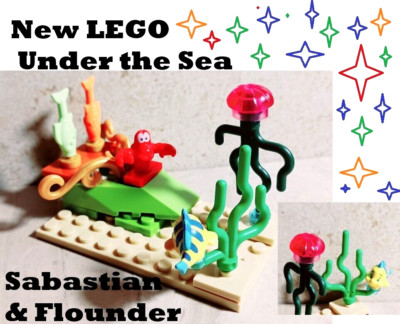 New LEGO Under the Sea Mermaid Friends Sabastian Flounder Fish Seaweed ...