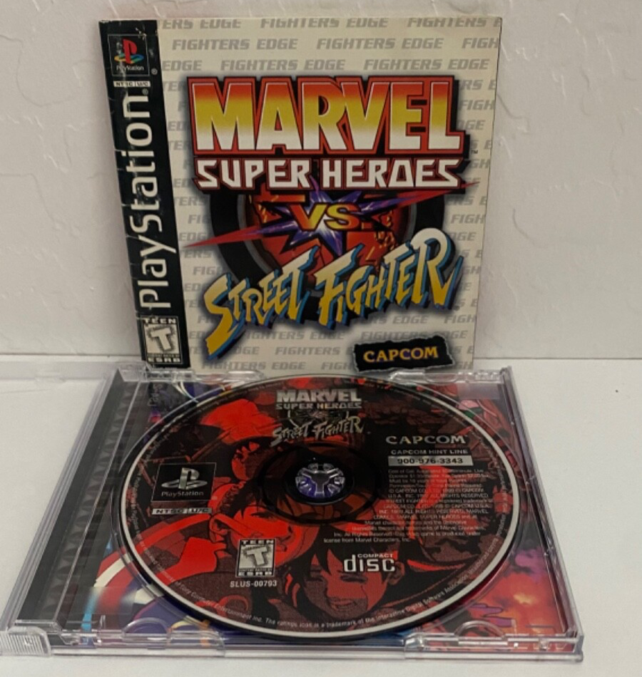 Marvel Super Heroes Vs Street Fighter (PlayStation 1 PS1, Rare ...