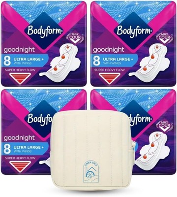 Bodyform Ultra Goodnight Sanitary Towels with Wings Super Heavy Flow 4 ...