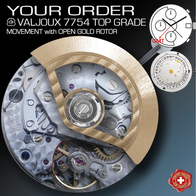 MOVEMENT ETA VALJOUX 7754 -GMT- AUTOMATIC CHRONOGRAPH TOP GRADE | eBay