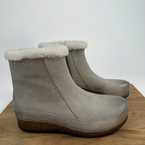 New Womens Dansko Mitzy Stone Burnished Suede Booties Boots Size 39 8.5 ...