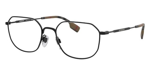 RARE BURBERRY Matte Black Metal Square Frame Mens 54mm Eyeglasses BE ...