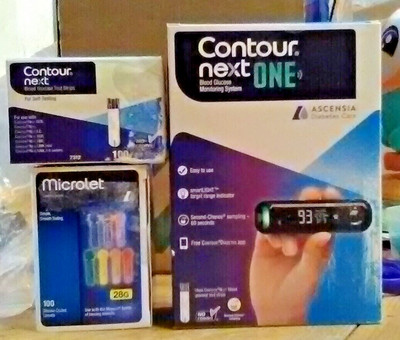 Contour Next One Blood Glucose Monitoring System Meter & Test Strips ...