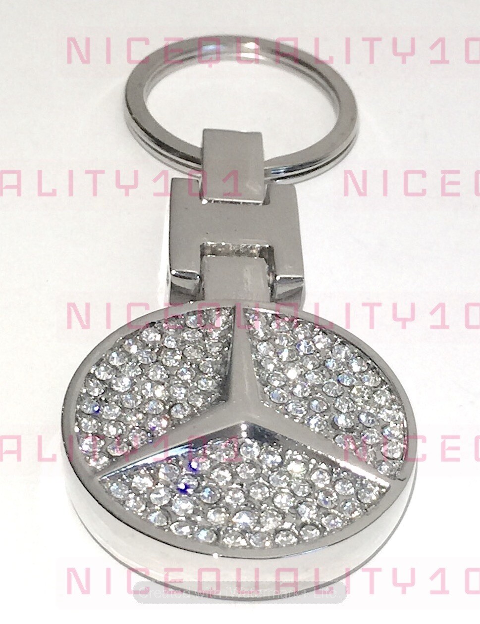 Mercedes Benz Double Sided Metal Keychain Made with Swarovski Crystals ...