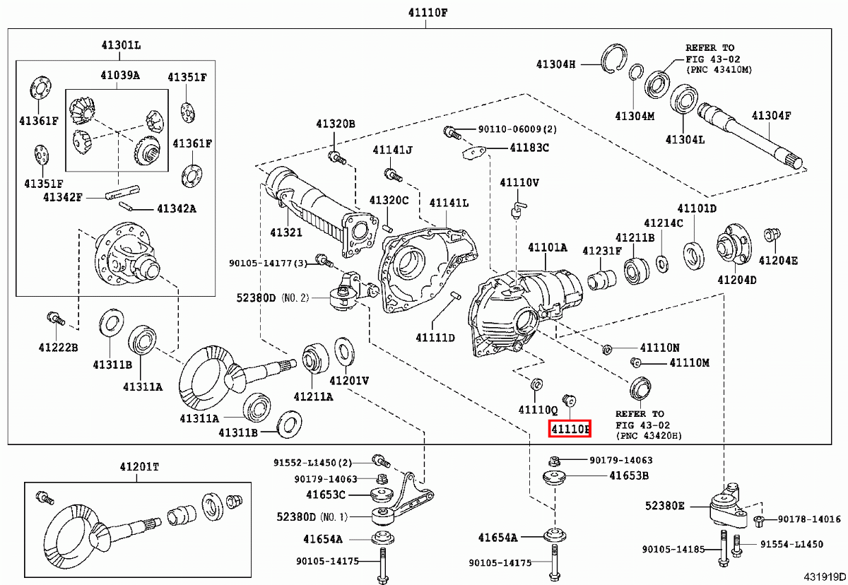 Genuine Tacoma RZN171 RZN161 GRN310 GRN305 GRN250 GRN245 Front Diff ...