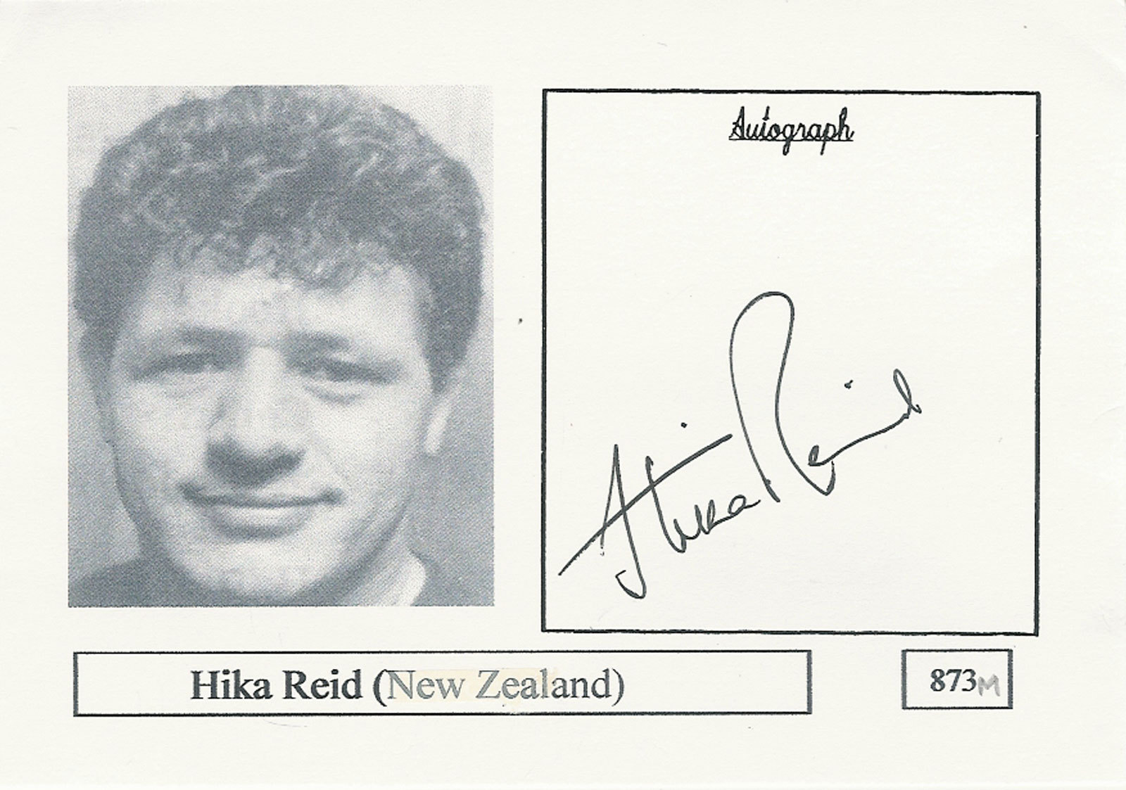 Hika Reid NEW ZEALAND RUGBY PLAYER SIGNED PHOTO CARD ORIGINAL AUTOGRAPH ...