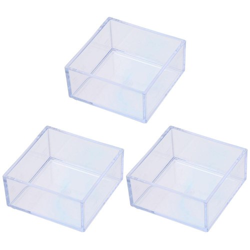 3Pcs Square Bathroom Organization Clear Container Bin Desk Organizer ...