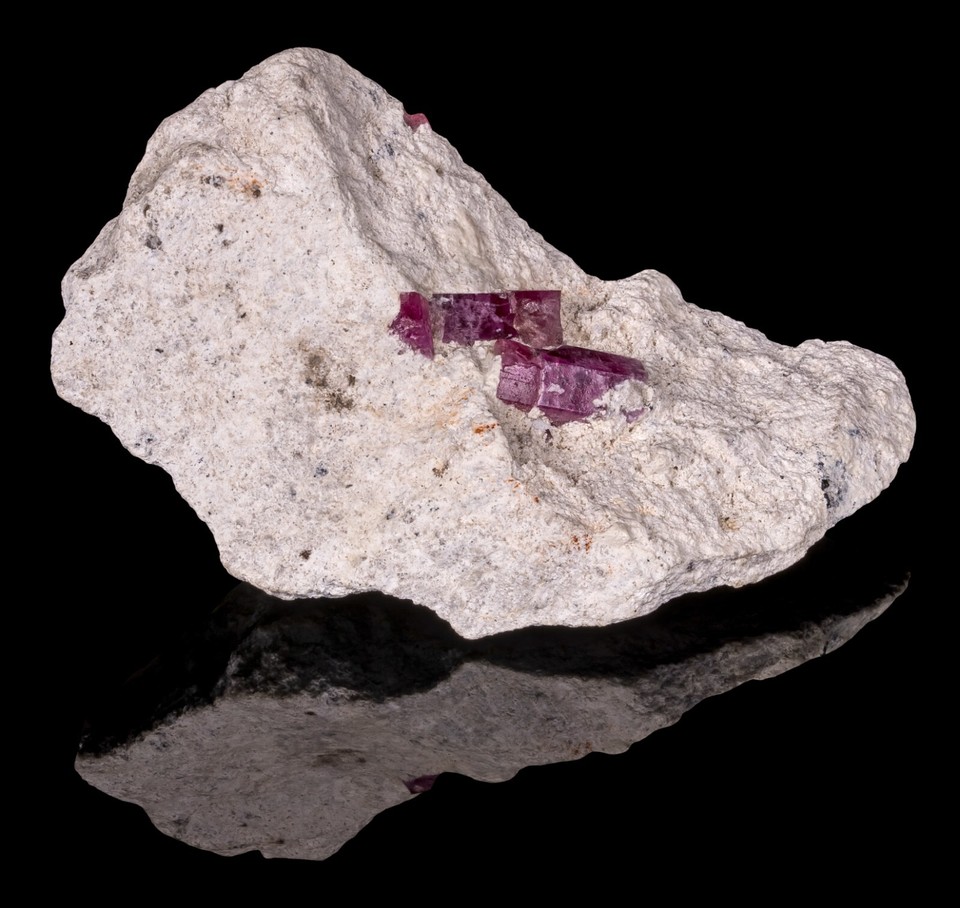 Two Red Beryl Crystals on Matrix Specimen - Earle Foster Collection ...