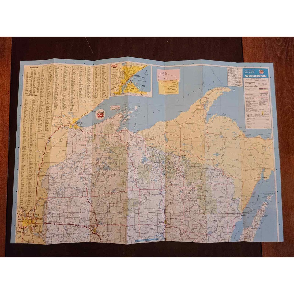 Wisconsin Road Map Courtesy of Phillips 66 1977 Edition | eBay