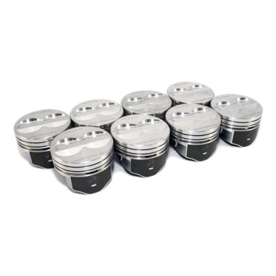 Speed Pro FMP H345DCP 350 Small Block Chevy Flat Top Pistons Coated ...