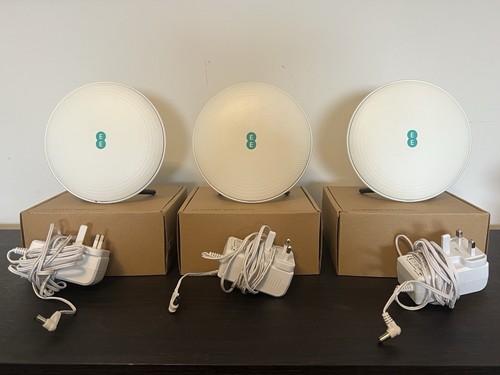 3x EE Smart Wi-Fi Disc Complete Extender Wi-Fi Booster-White with ...
