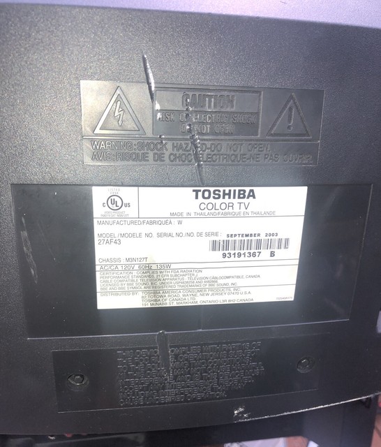 Toshiba 27AF44 27" CRT Television for sale online | eBay