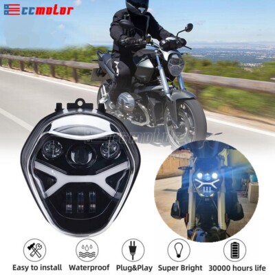 For BMW R1200R 2016-2019 LED Projector Headlight Headlamp DRL High/Low ...