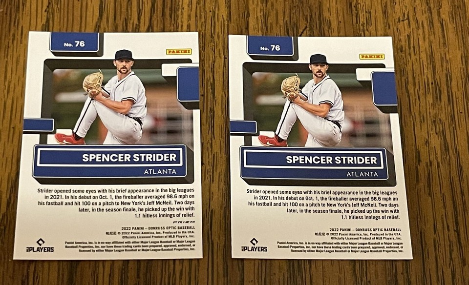 2022 Donruss Optic Spencer Strider RC | eBay
