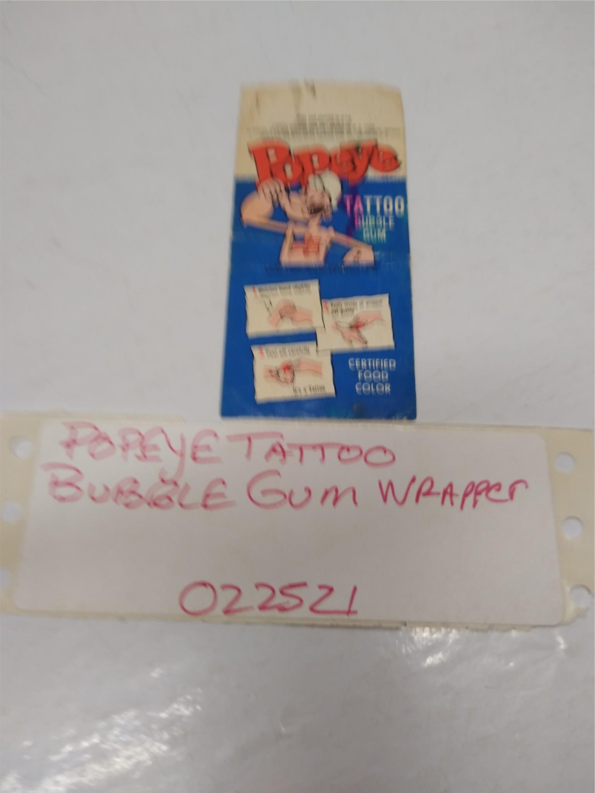 Vintage Popeye Bubble Gum Tattoo Topps Chewing Gum Co 1960's-70's A+ ...
