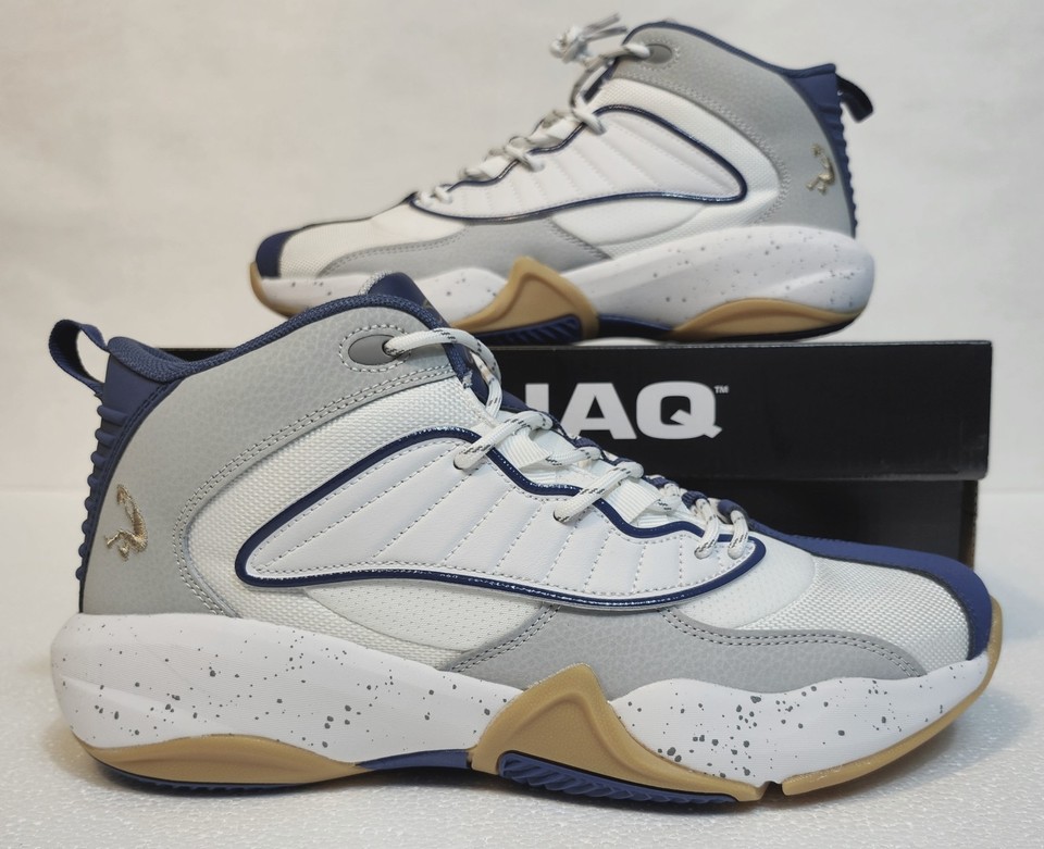 Men's Basketball Shoes Sneakers Size 10 White Gray Blue Shaq Speed ...
