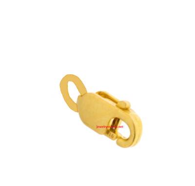 8mm EXTRA SMALL Solid GOLD 22k 916 Yellow Lobster Chain Clasp w jump ...