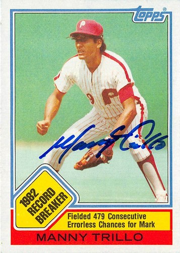 Manny Trillo autographed Baseball Card (Phillies) 1983 Topps #5 Record ...
