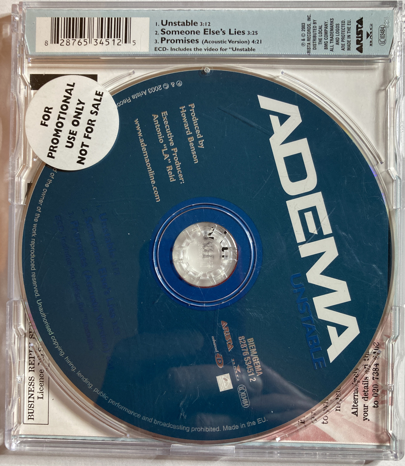 Adema - Unstable CD Rock Single (CD, 2003) 828765345125 | eBay UK