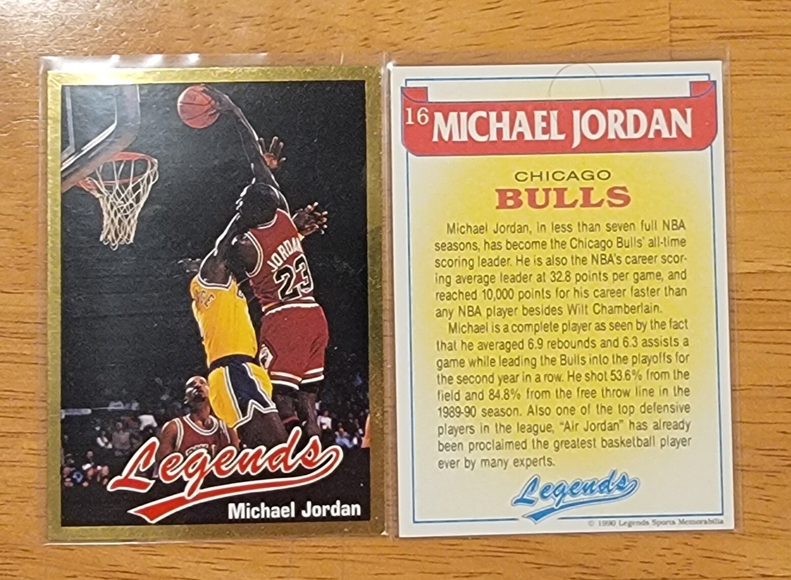 1990 Legends Sports Memorabilia Michael Jordan #16 Gold Chicago Bulls ...