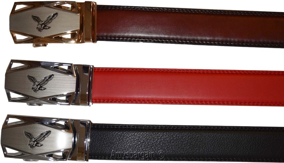 Comfort Slide Click Leather Automatic Belt Men's Buckle Lock Dress ...